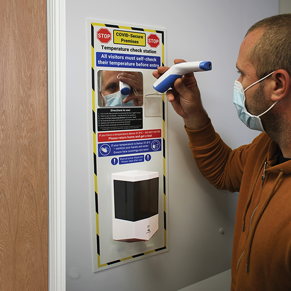 Temperature Check Station With Auto Dispenser