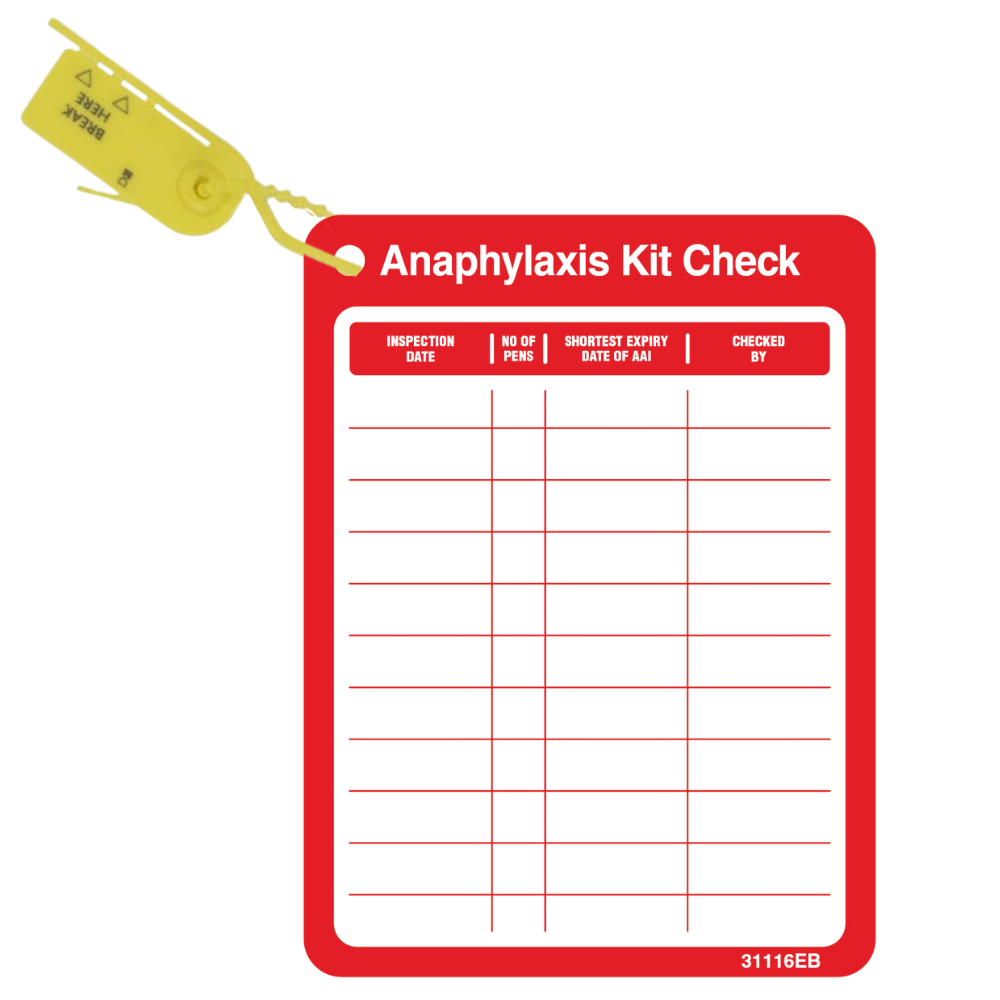 Anaphylaxis Kit Check Tags | Anaphylaxis Safety Information & Accessories