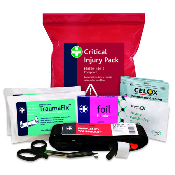 BS8599-1:2019 Critical Injury Pack in Poly Bag