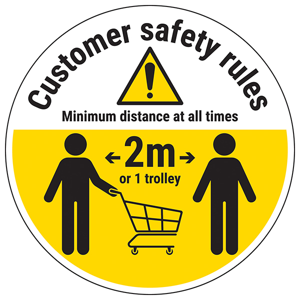 Customer Rules - Trolley | Temporary Floor Sticker | COVID-Secure Signs ...