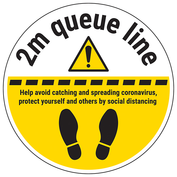2m Queue Line | Temporary Floor Sticker | COVID-Secure Signs ...