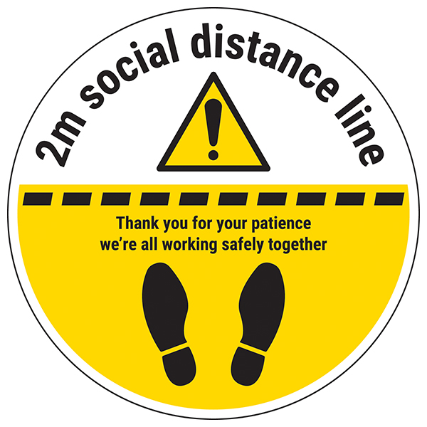 2m Social Distance Line | Temporary Floor Sticker | COVID-Secure Signs ...