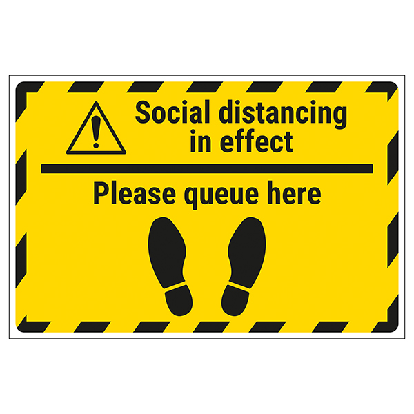 Social Distancing - Queue | Temporary Floor Sticker | COVID-Secure ...