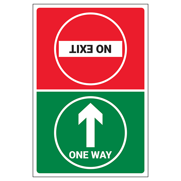 One Way/No Exit | Temporary Floor Sticker | COVID-Secure Signs ...