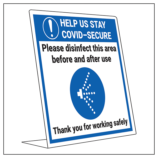 COVID-Secure Desk Sign - Disinfect Area | COVID-Secure Signs ...