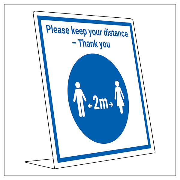 COVID Desk Sign - Keep Your Distance | COVID-Secure Workplace Signs ...