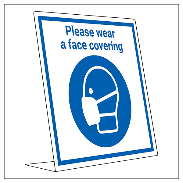 COVID Desk Sign - Wear Face Covering | COVID-Secure Workplace Signs ...