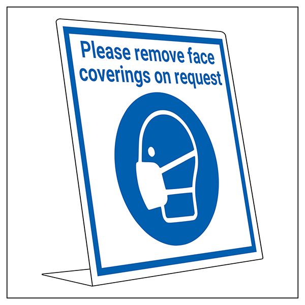 COVID Desk Sign - Remove Face Covering | COVID-Secure Workplace Signs ...